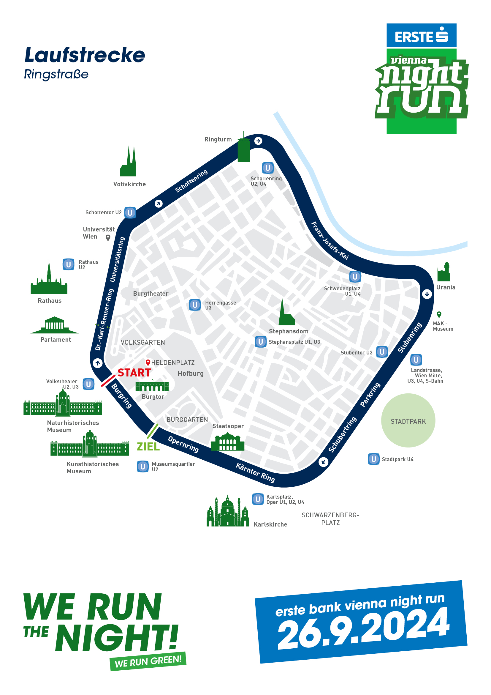 Strecke – erste bank vienna night run